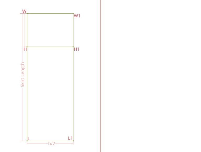 Straight skirt pattern draft