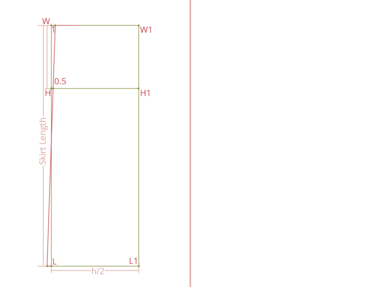 Straight skirt pattern draft